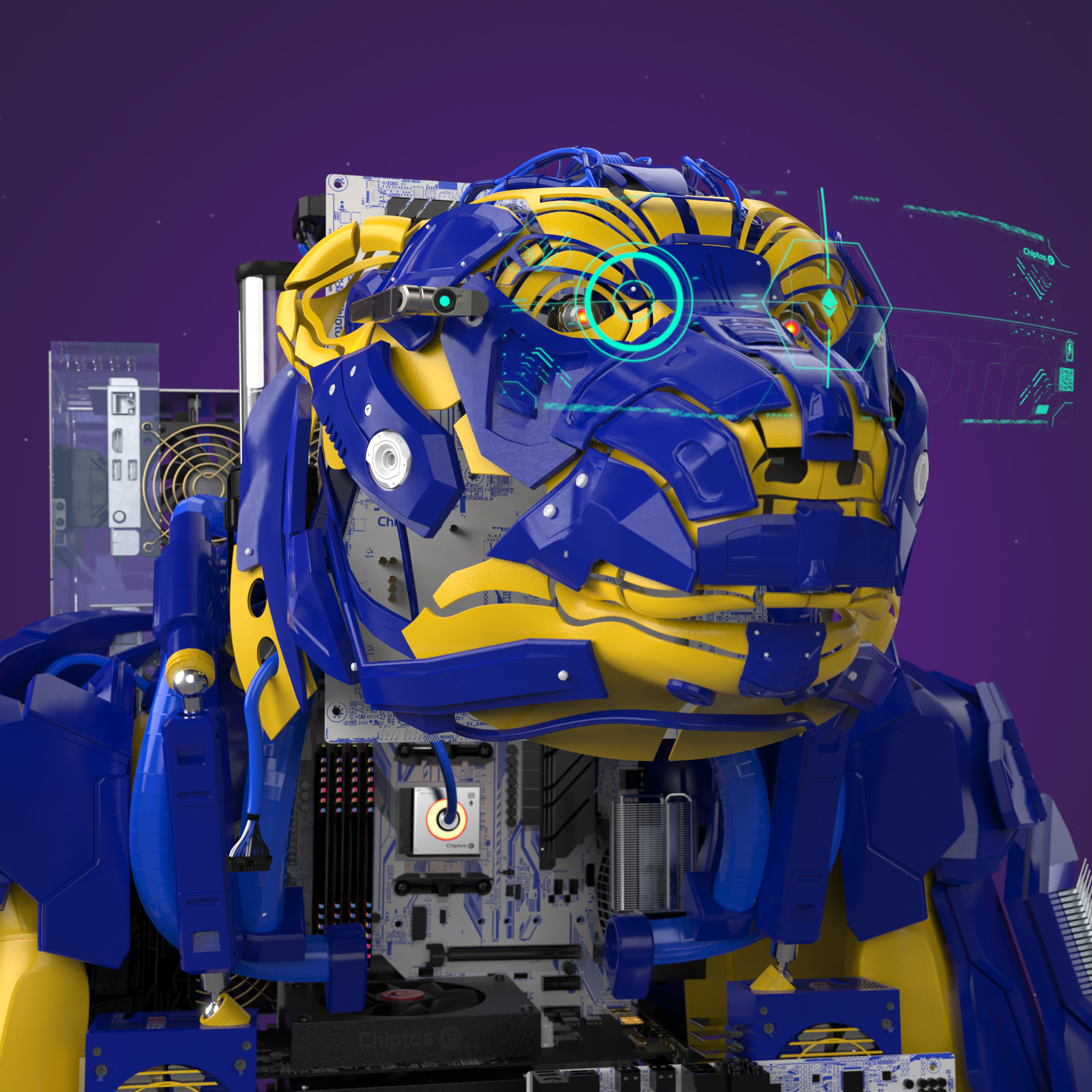 Chiptos X Bear Grizzly Robot PC Aesthetic Robot PFP Robot Profile ...