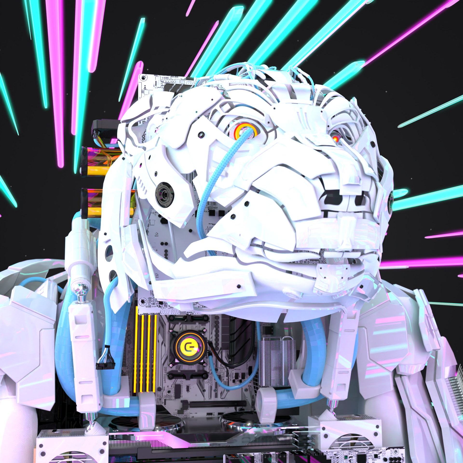 Chiptos X Bear Grizzly Robot PC Aesthetic Robot PFP Robot Profile ...