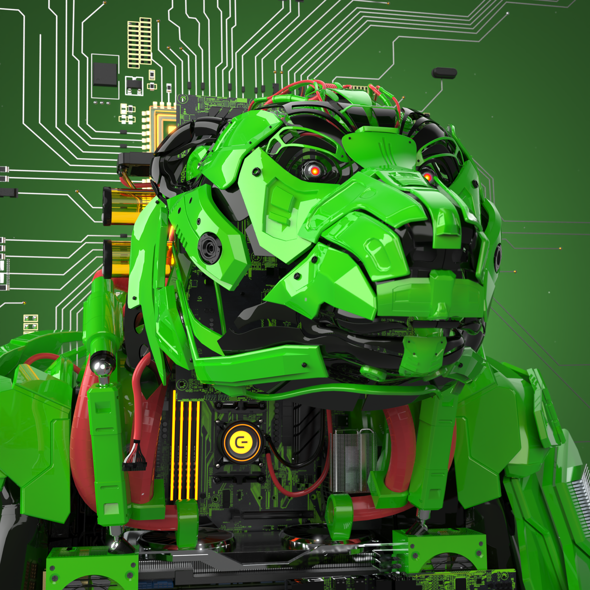 Chiptos X Bear Grizzly Robot PC Aesthetic Robot PFP Robot Profile ...