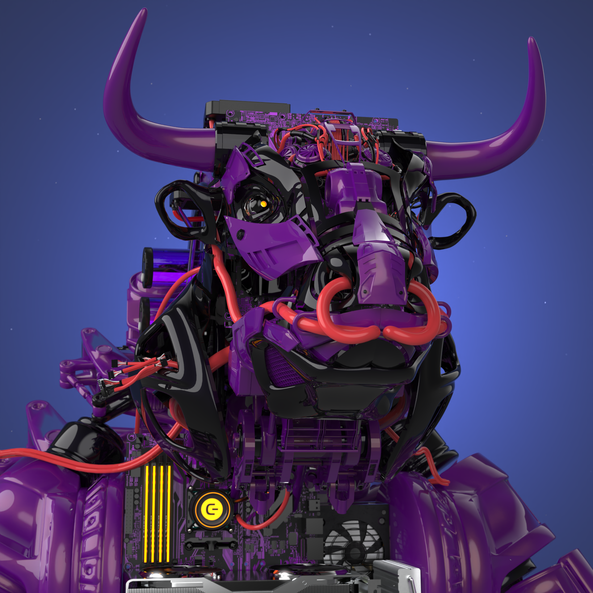 Chiptos X Bull Robot Taurus PC Aesthetic Robot PFP Robot Profile ...