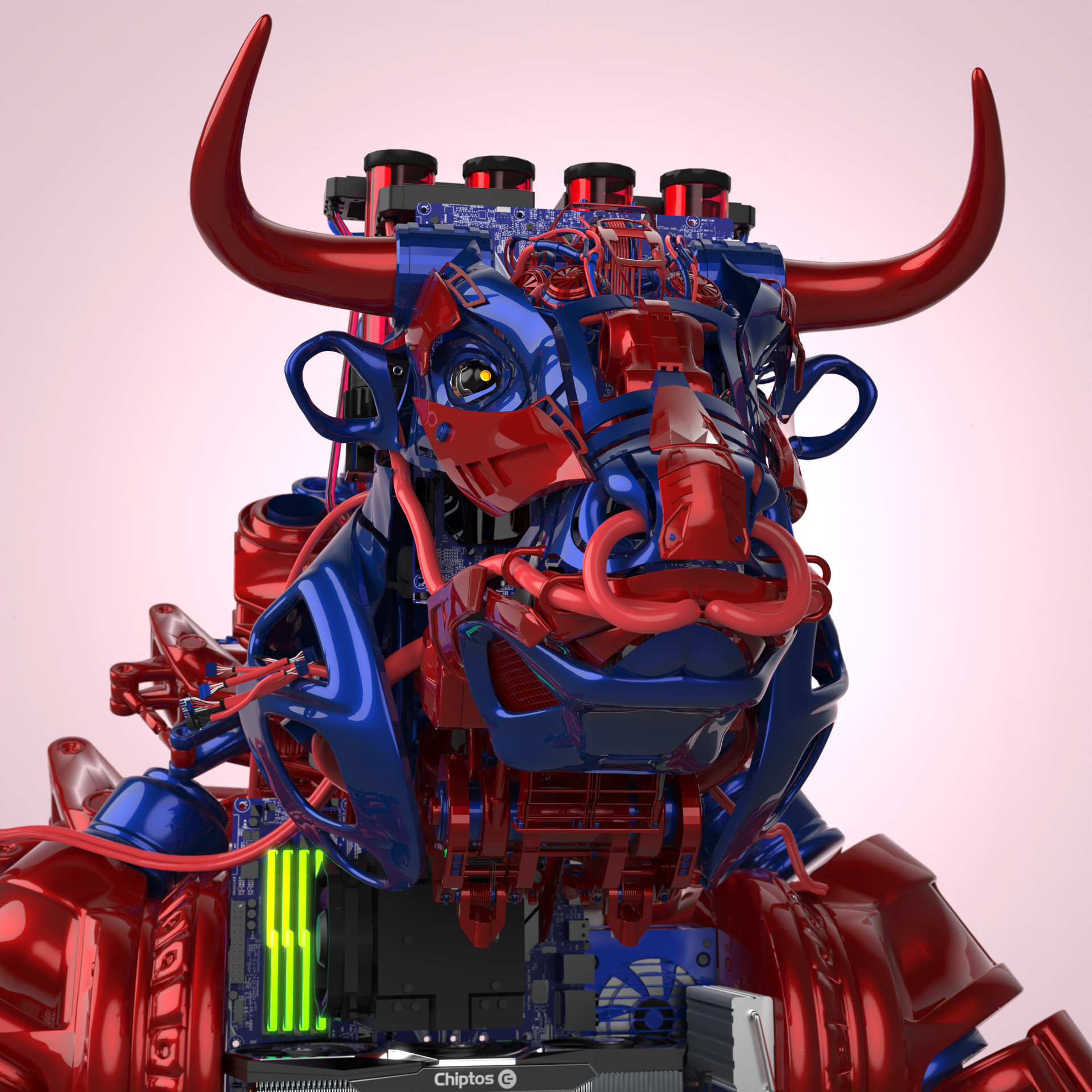 Chiptos X Bull Robot Taurus PC Aesthetic Robot PFP Robot Profile ...