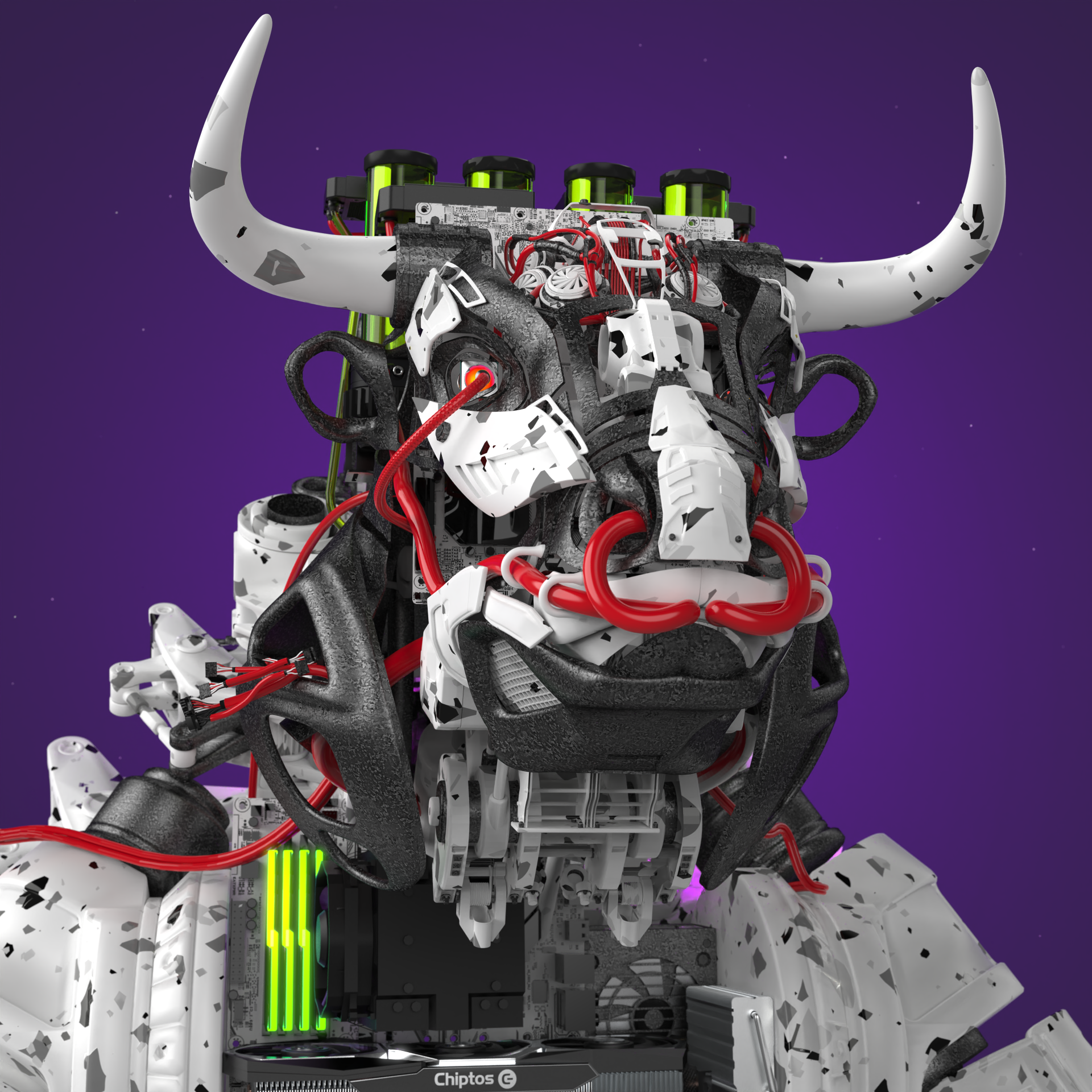 Chiptos X Bull Robot Taurus PC Aesthetic Robot PFP Robot Profile ...