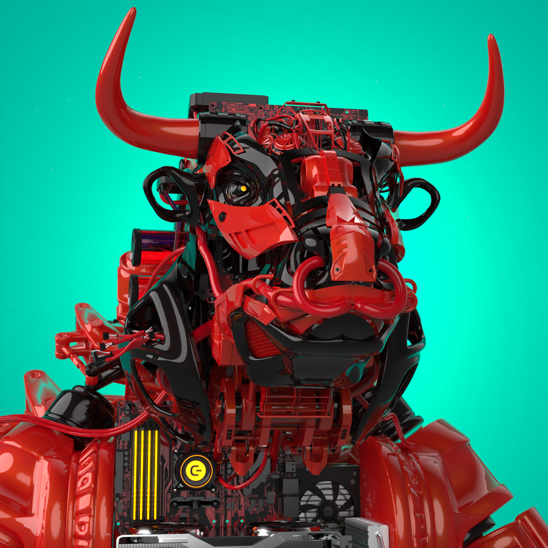 Chiptos X Bull Robot Taurus PC Aesthetic Robot PFP Robot Profile ...