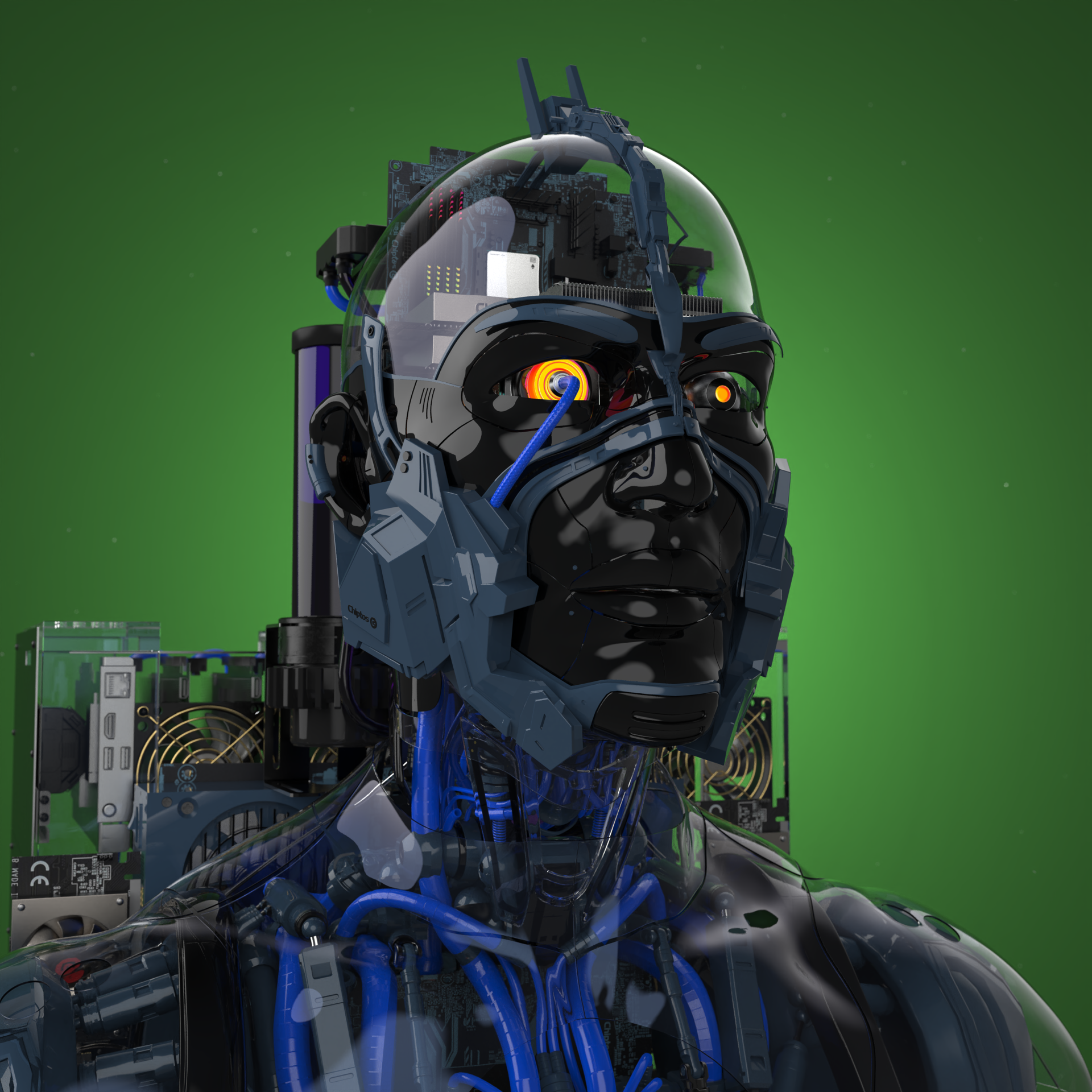 Chiptos X Daemon Human Robot Man Aesthetic Robot PFP Robot Profile ...