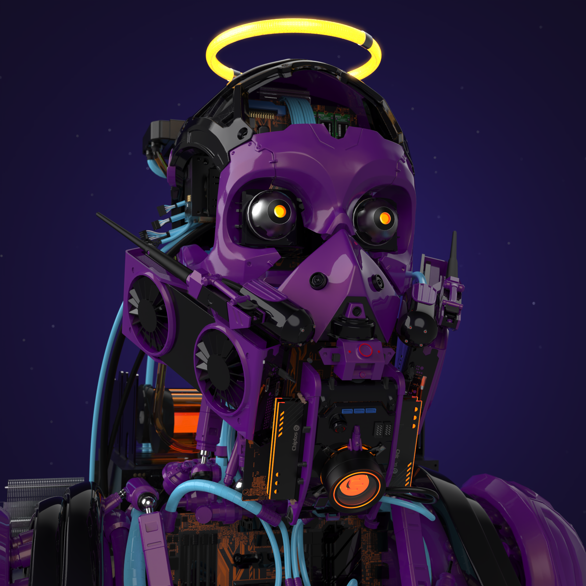 Chiptos X Pyro Robot Gas Mask Aesthetic Robot PFP Robot Profile Picture ...