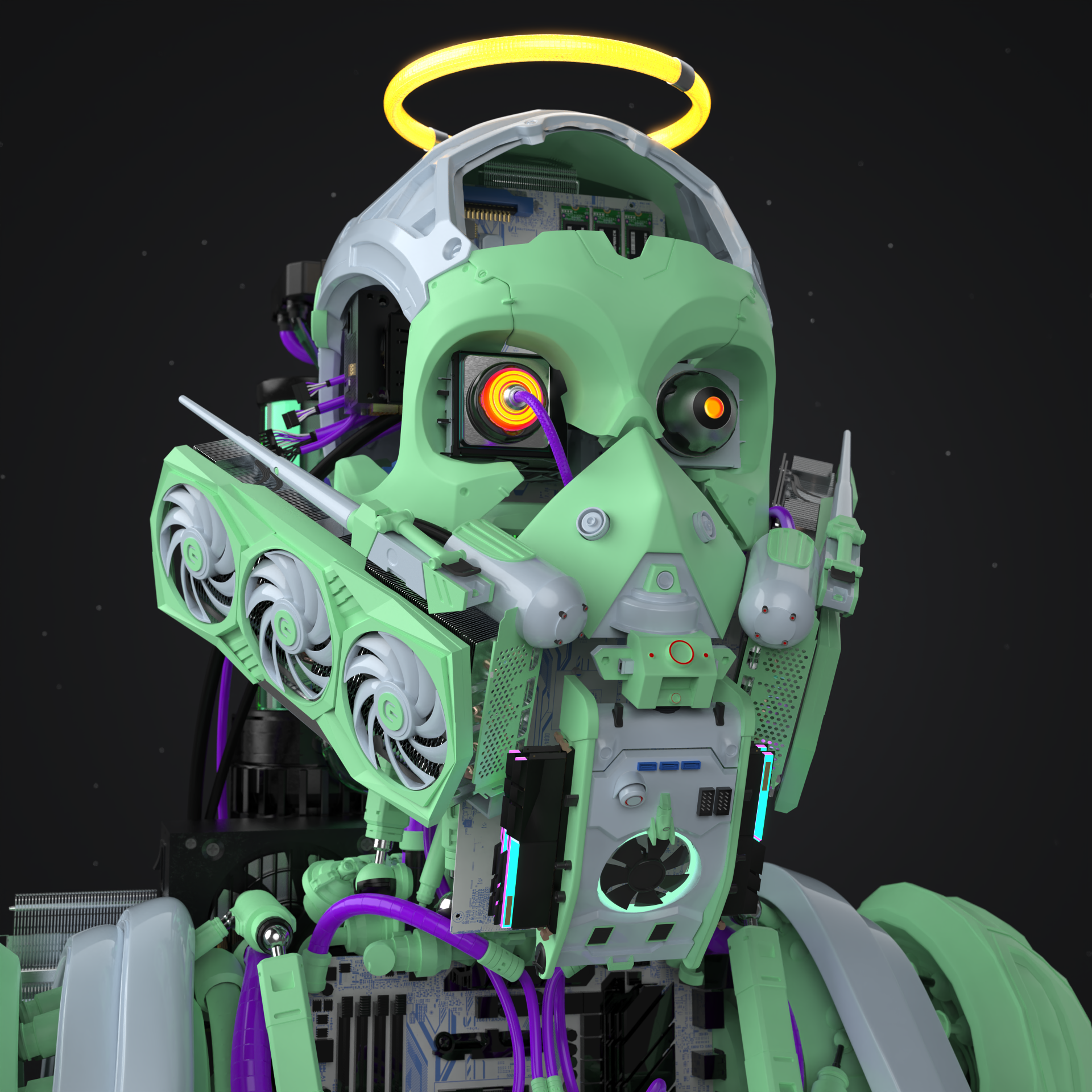 Chiptos X Pyro Robot Gas Mask Aesthetic Robot PFP Robot Profile Picture ...