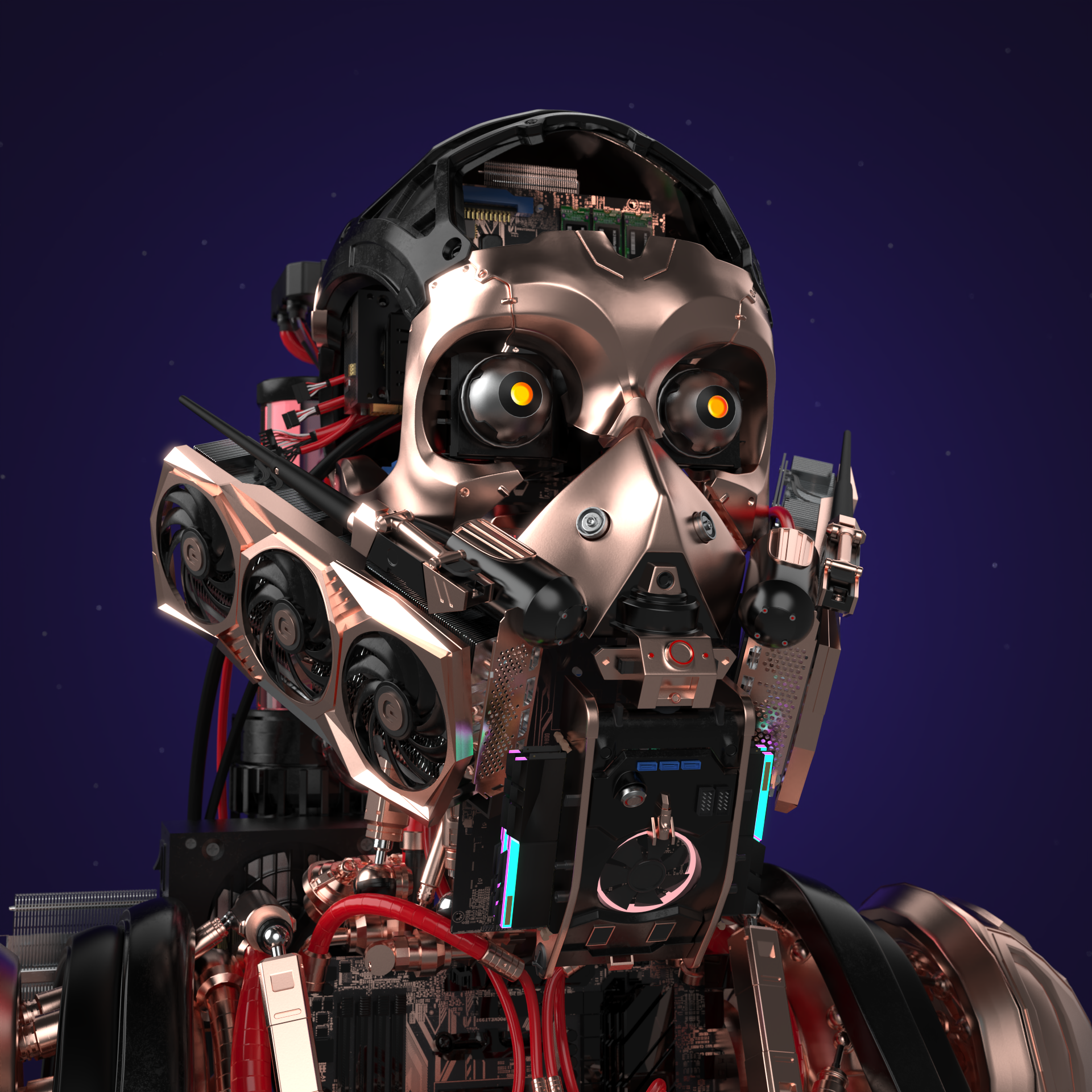 Chiptos X Pyro Robot Gas Mask Aesthetic Robot PFP Robot Profile Picture ...