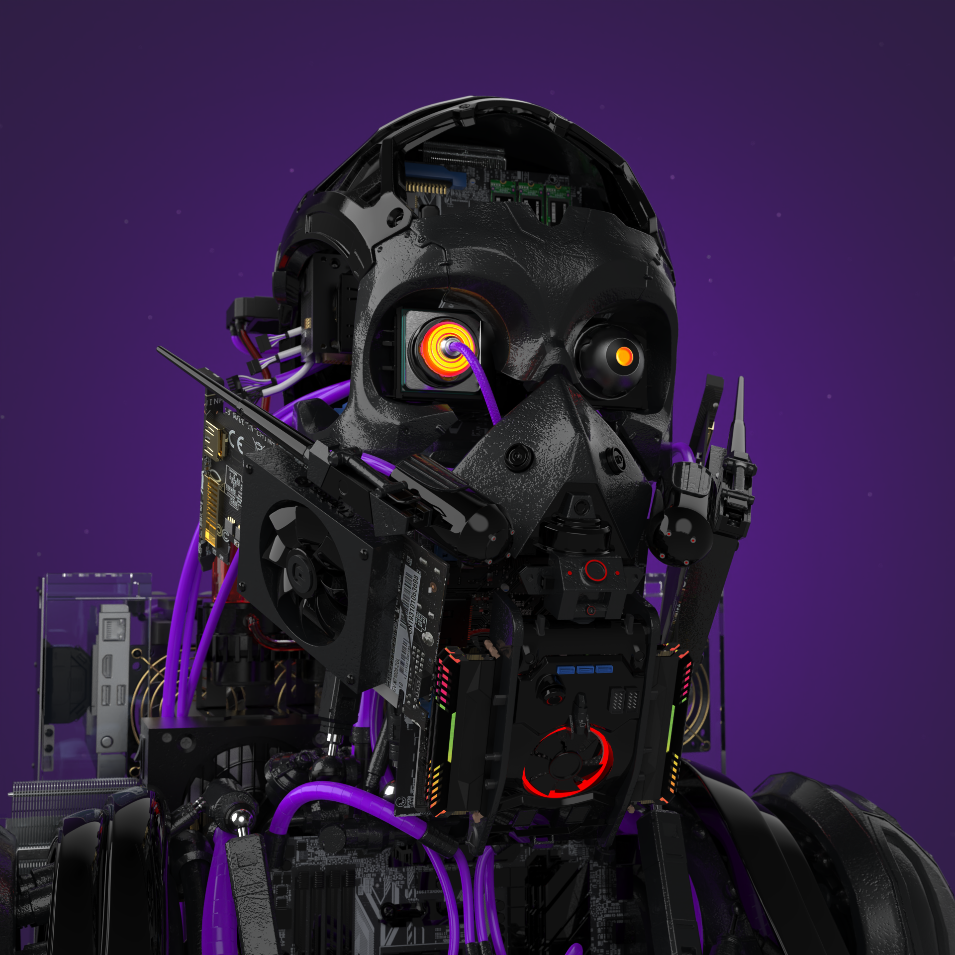 Chiptos X Pyro Robot Gas Mask Aesthetic Robot PFP Robot Profile Picture ...