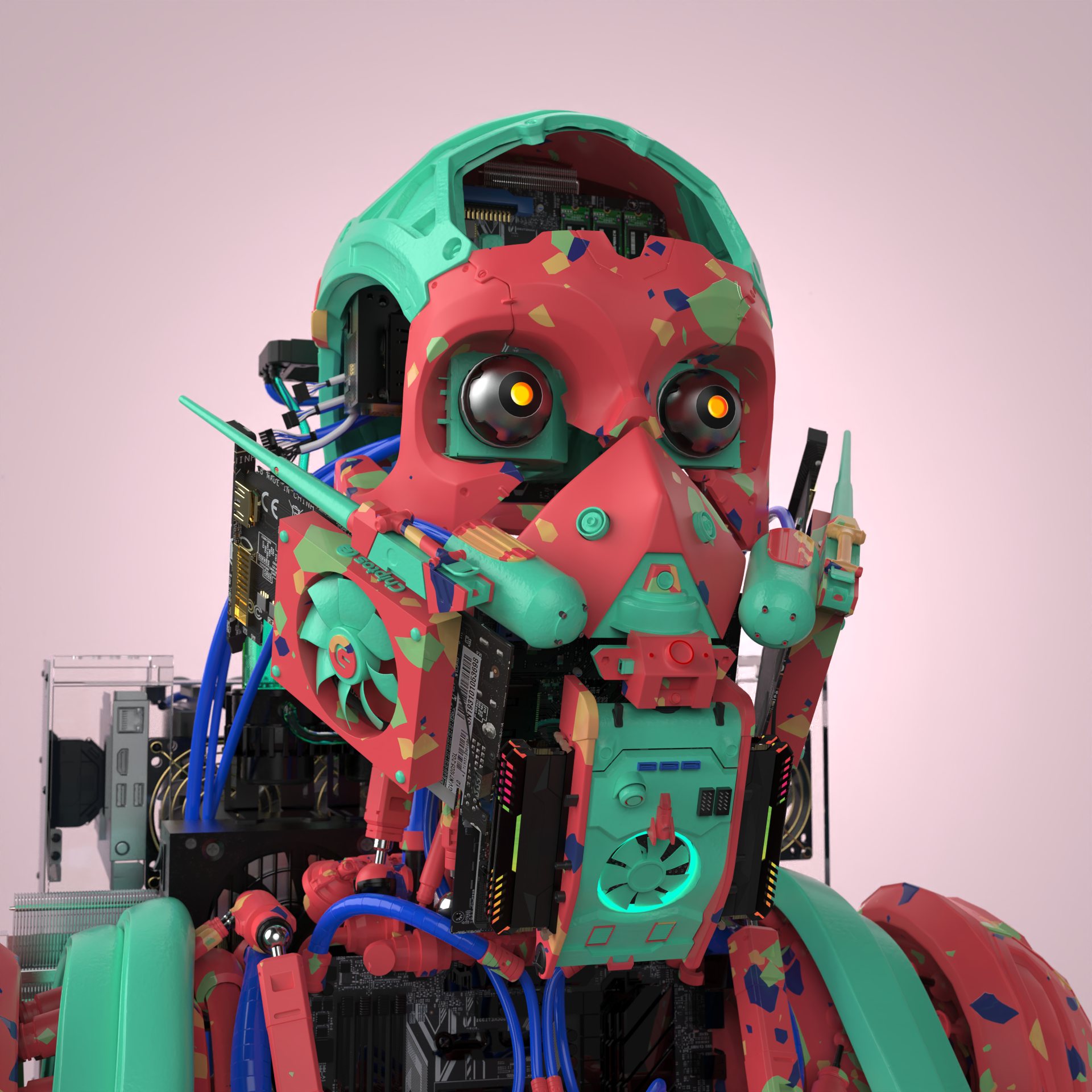 Chiptos X Pyro Robot Gas Mask Aesthetic Robot PFP Robot Profile Picture ...