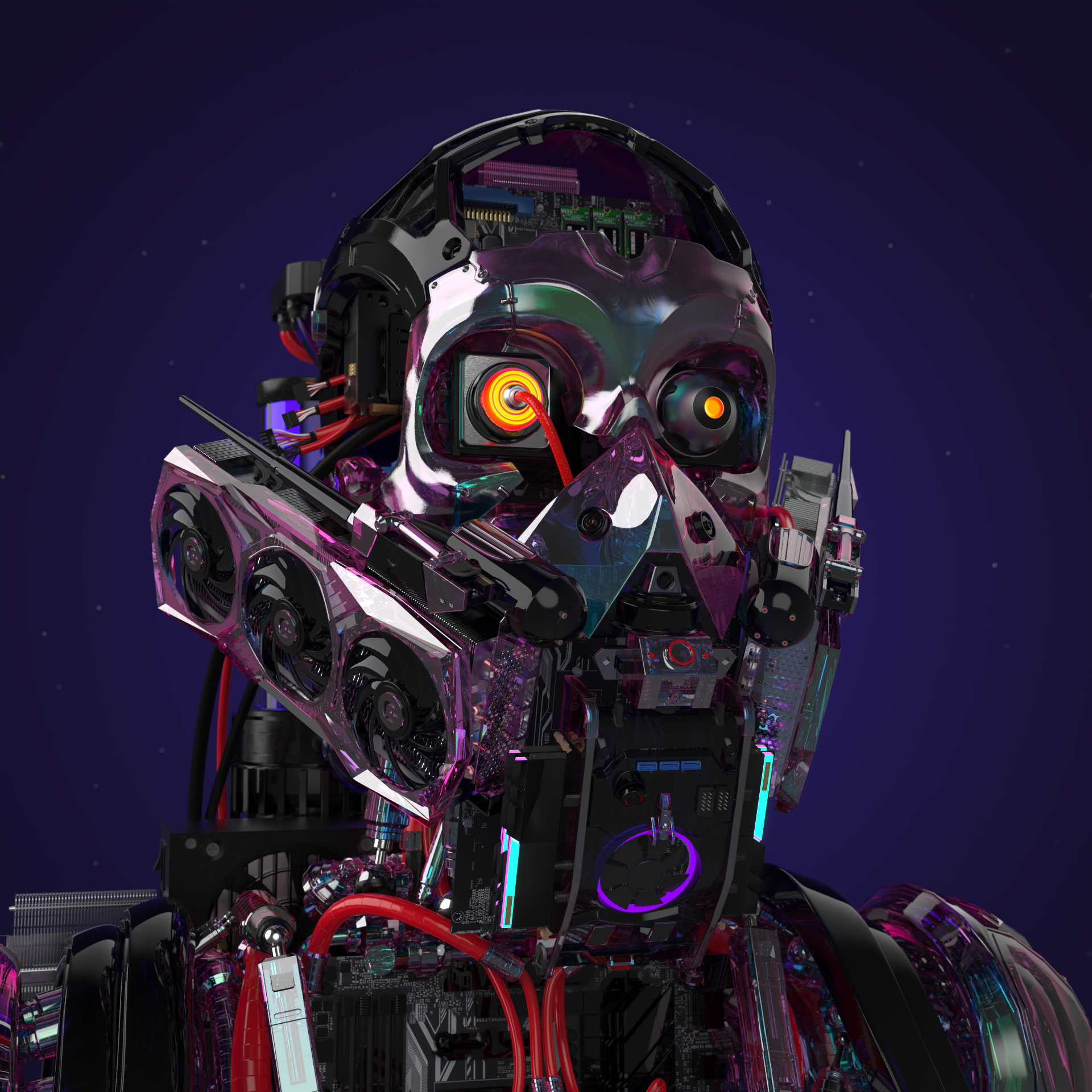 Chiptos X Pyro Robot Gas Mask Aesthetic Robot PFP Robot Profile Picture ...