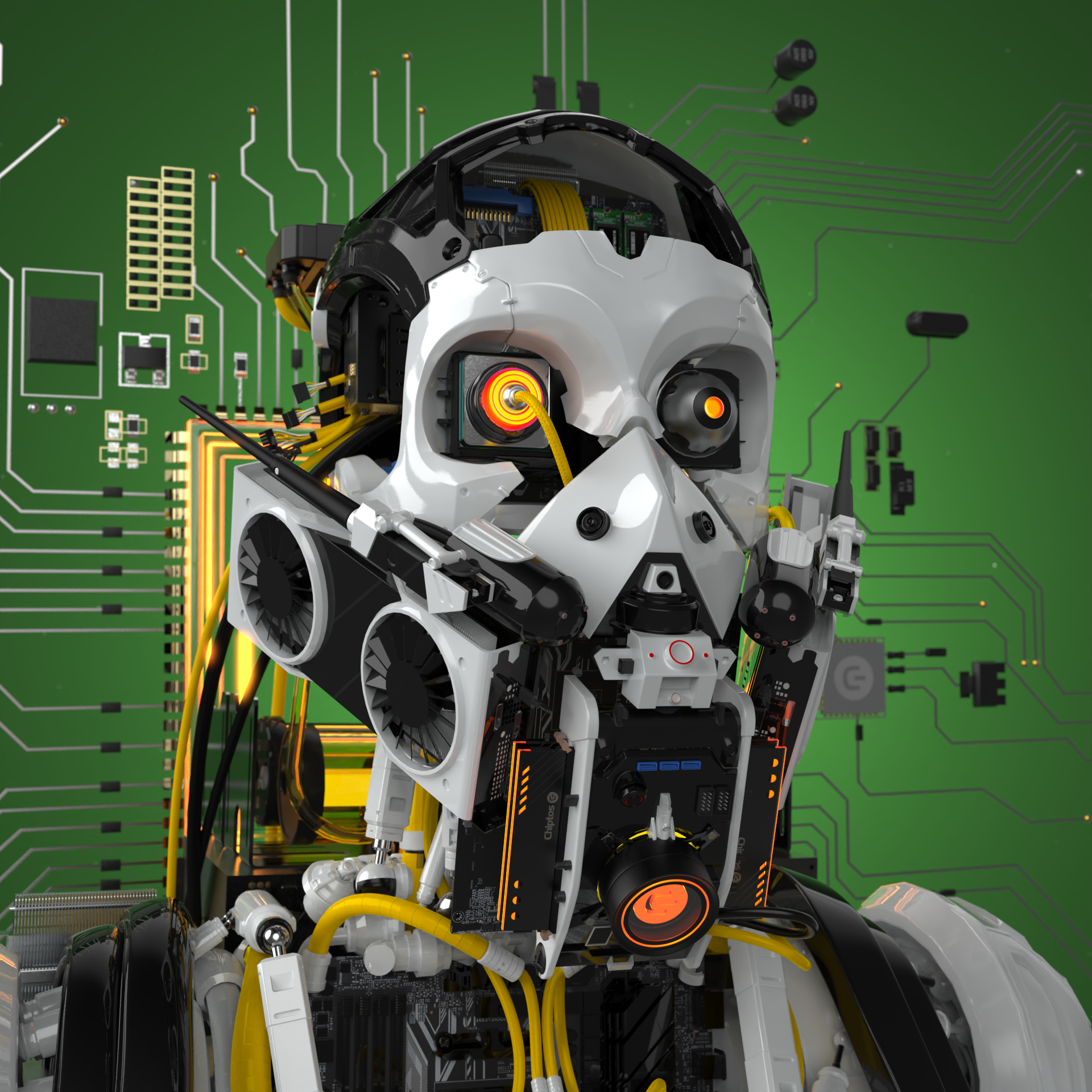 Chiptos X Pyro Robot Gas Mask Aesthetic Robot PFP Robot Profile Picture ...