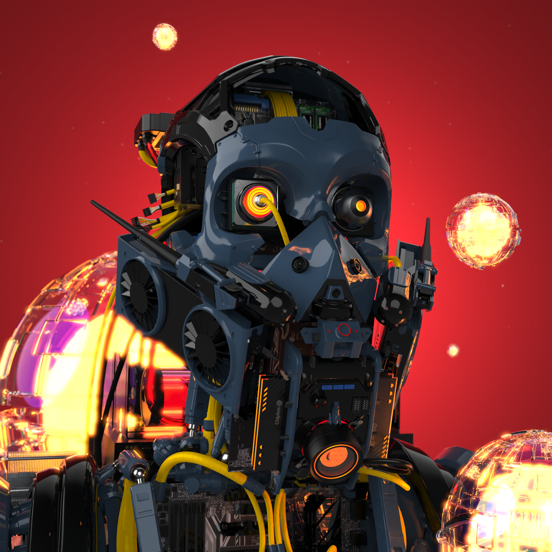 Chiptos X Pyro Robot Gas Mask Aesthetic Robot PFP Robot Profile Picture ...