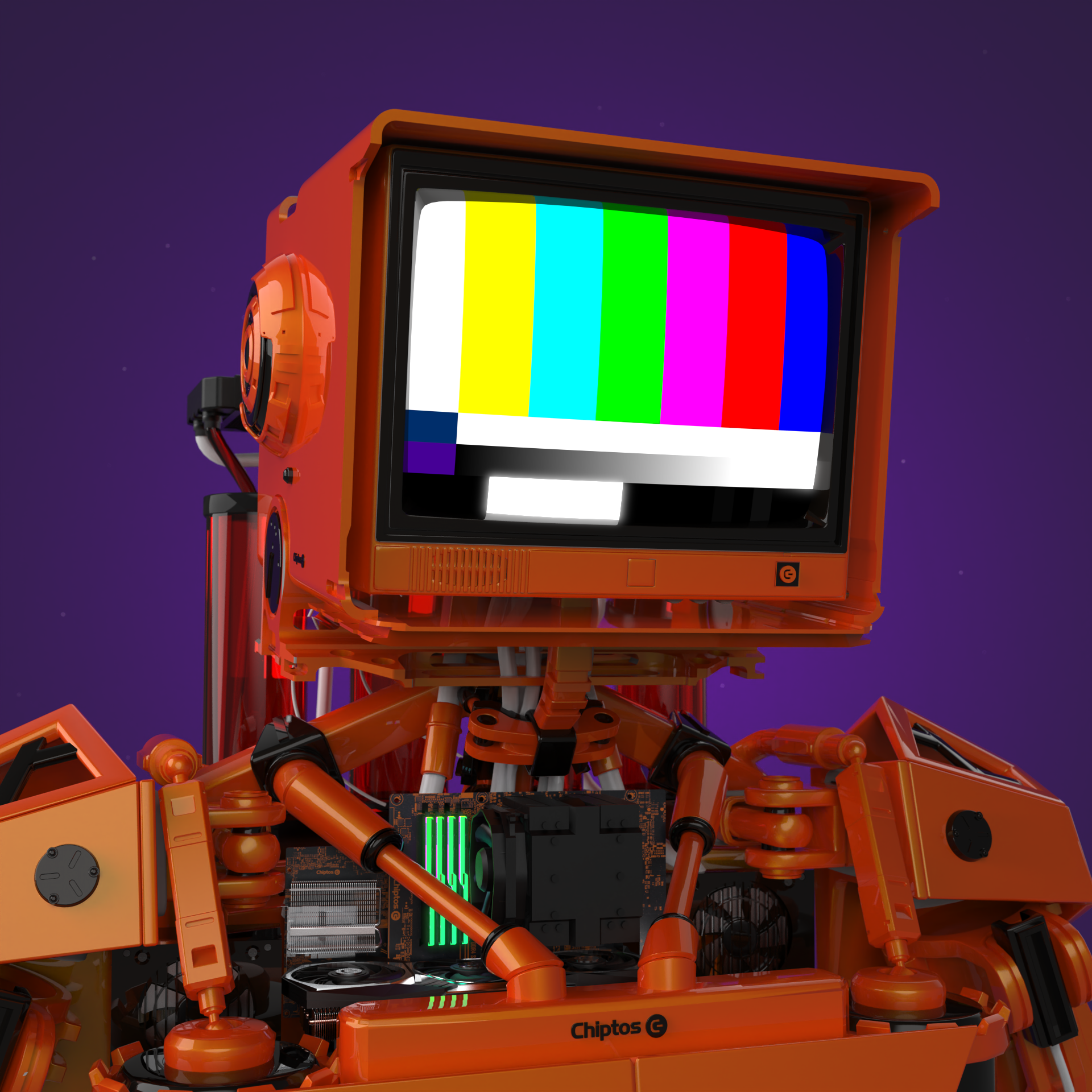 Chiptos X CRT Robot TV Head Monitor Aesthetic Robot PFP Robot Profile ...