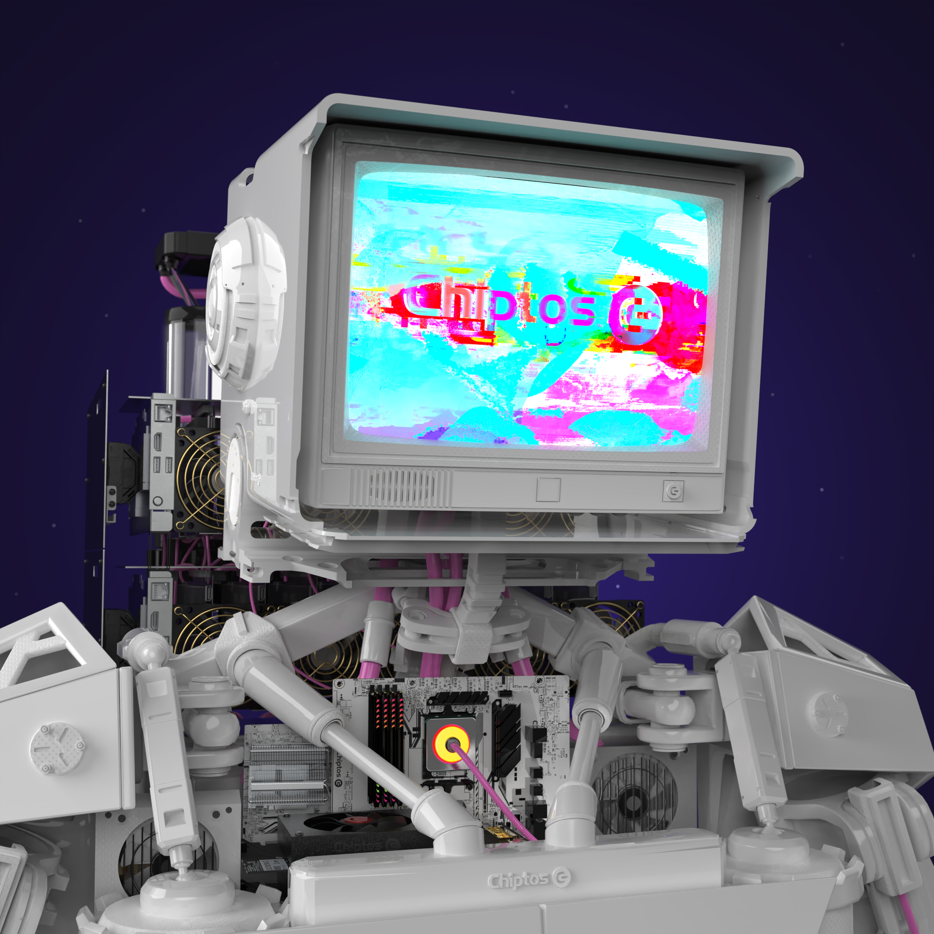 Chiptos X CRT Robot TV Head Monitor Aesthetic Robot PFP Robot Profile ...