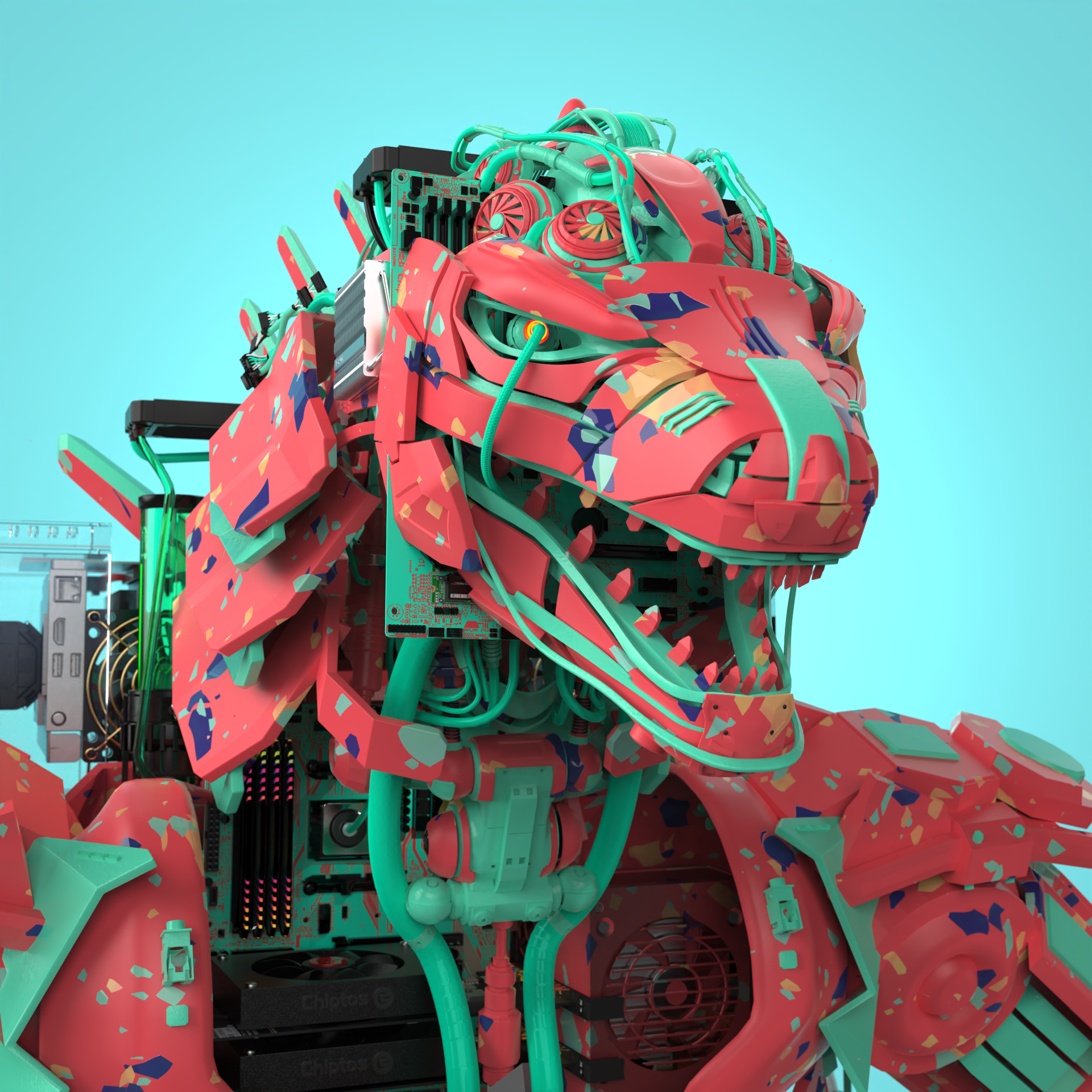 Chiptos X Zilla Robot Mechagodzilla Godzilla Aesthetic Robot PFP Robot ...