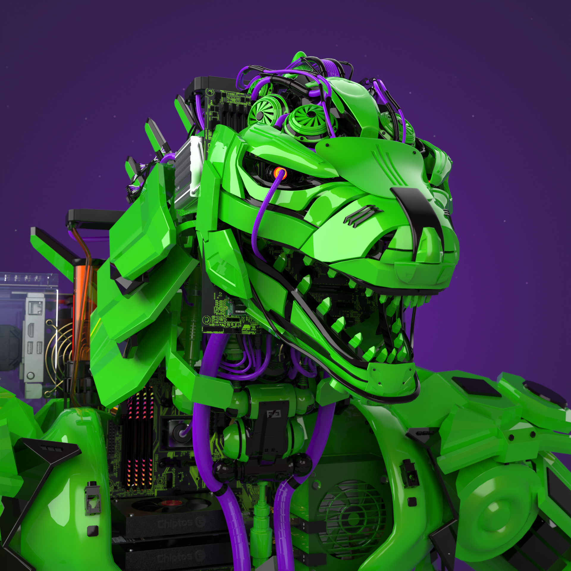 Chiptos X Zilla Robot Mechagodzilla Godzilla Aesthetic Robot PFP Robot ...