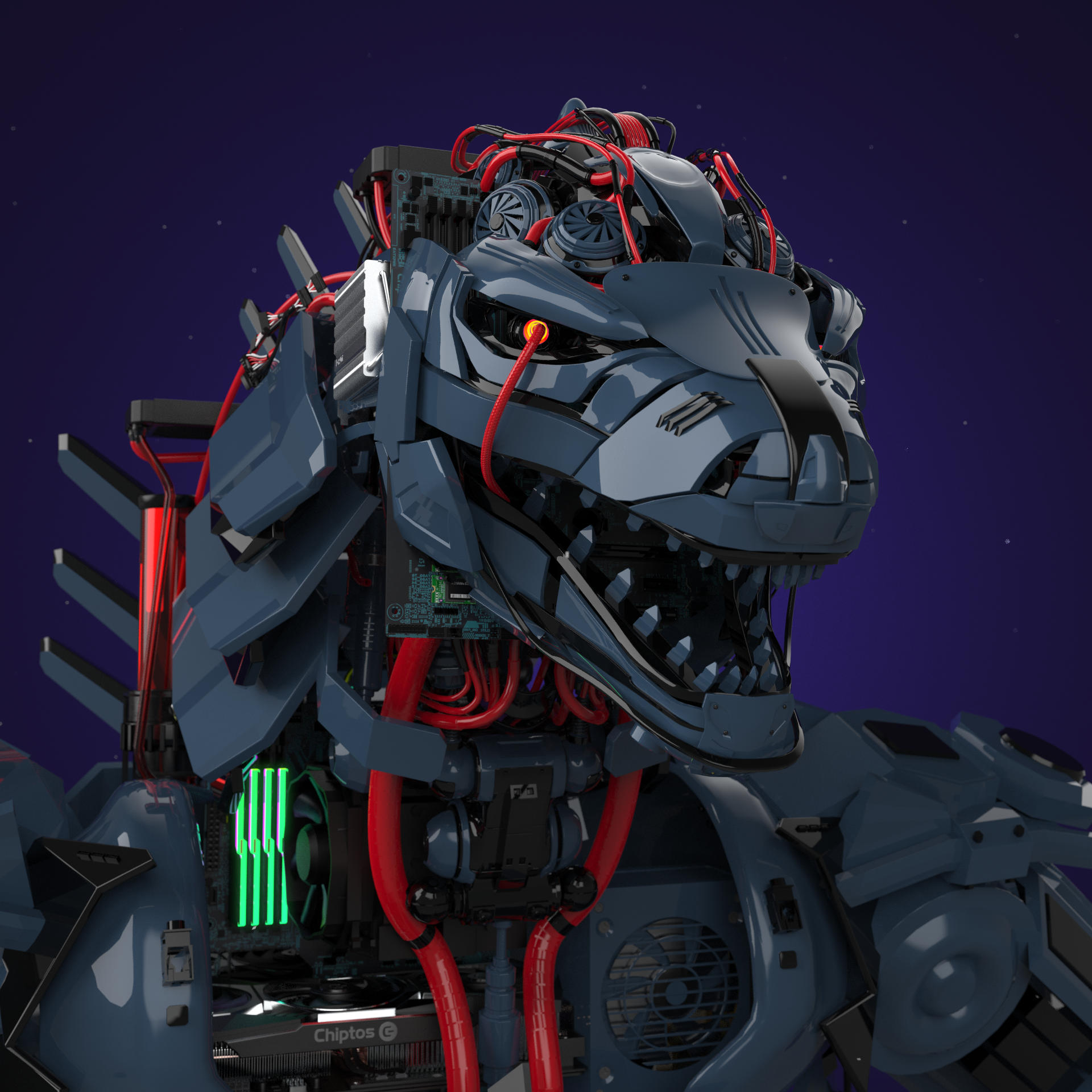 Chiptos X Zilla Robot Mechagodzilla Godzilla Aesthetic Robot PFP Robot ...