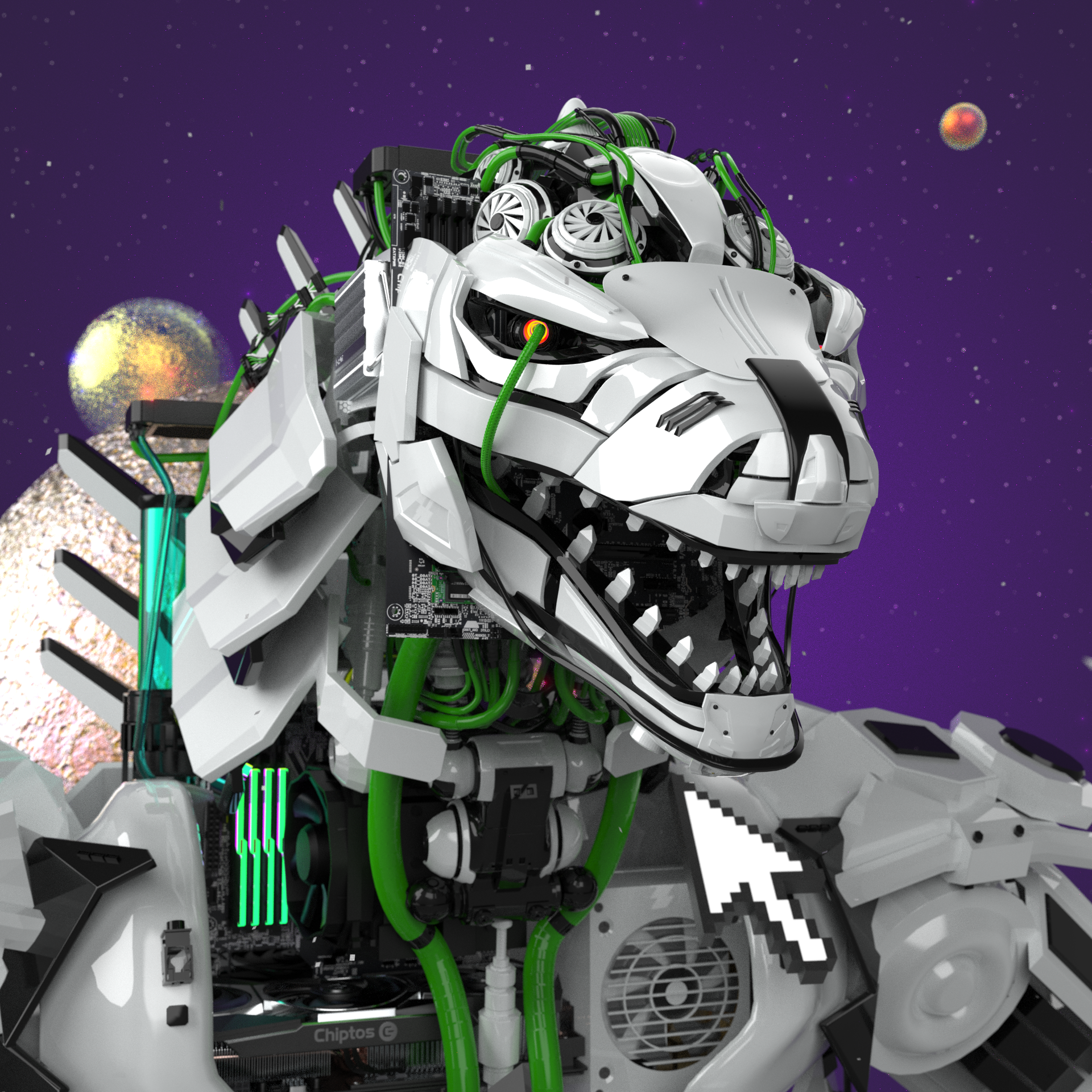 Chiptos X Zilla Robot Mechagodzilla Godzilla Aesthetic Robot PFP Robot ...