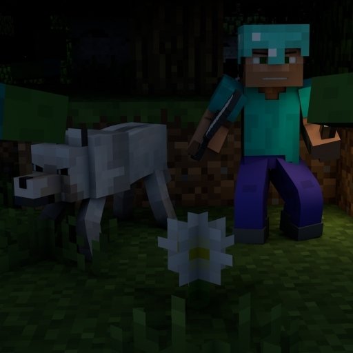 Moonlit Minecraft PFP: Wolf & Explorer