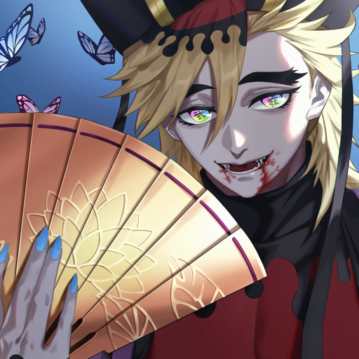 Butterfly-Fan Oni | Hanafuda Smile | Kimetsu Grin PFP - Avatar Abyss