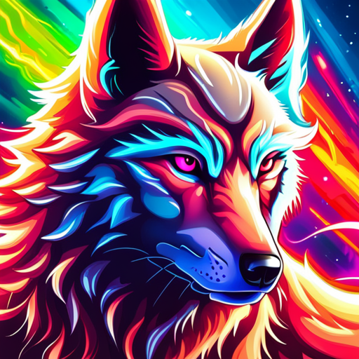 Colorful Neon Wolf by lonewolf6738
