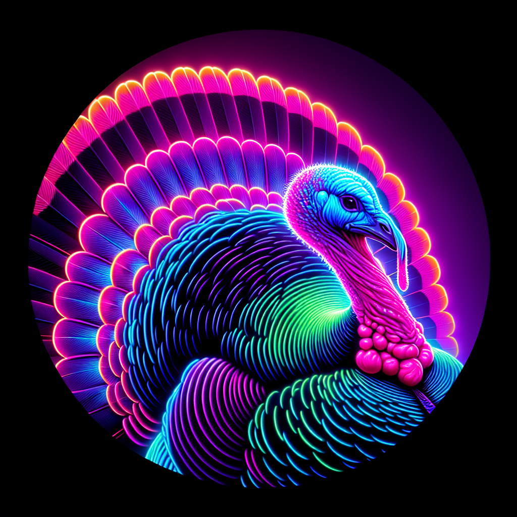 Vibrant Neon Turkey Avatar by QuantumCurator