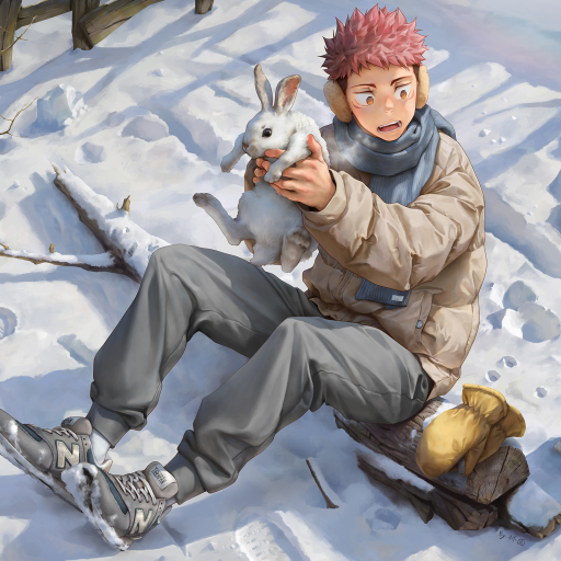 Yuji Itadori’s Winter Chill: Cozy Vibes & Bunny Bonds