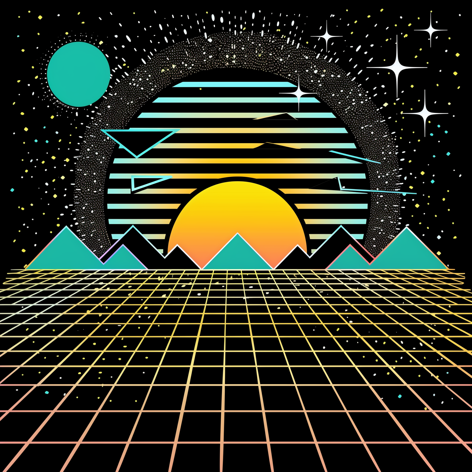 Retro Synthwave Sunrise Avatar