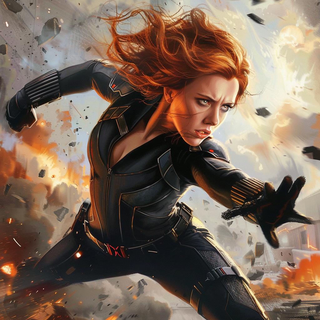 Action-Packed Black Widow Fan Art Avatar by BlueTechWizard