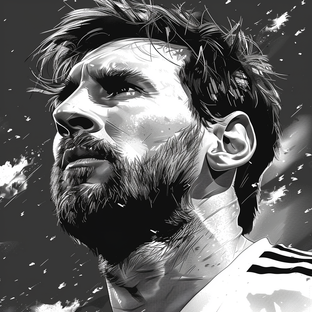 Soccer Star Monochrome Avatar by CelestialCanvas