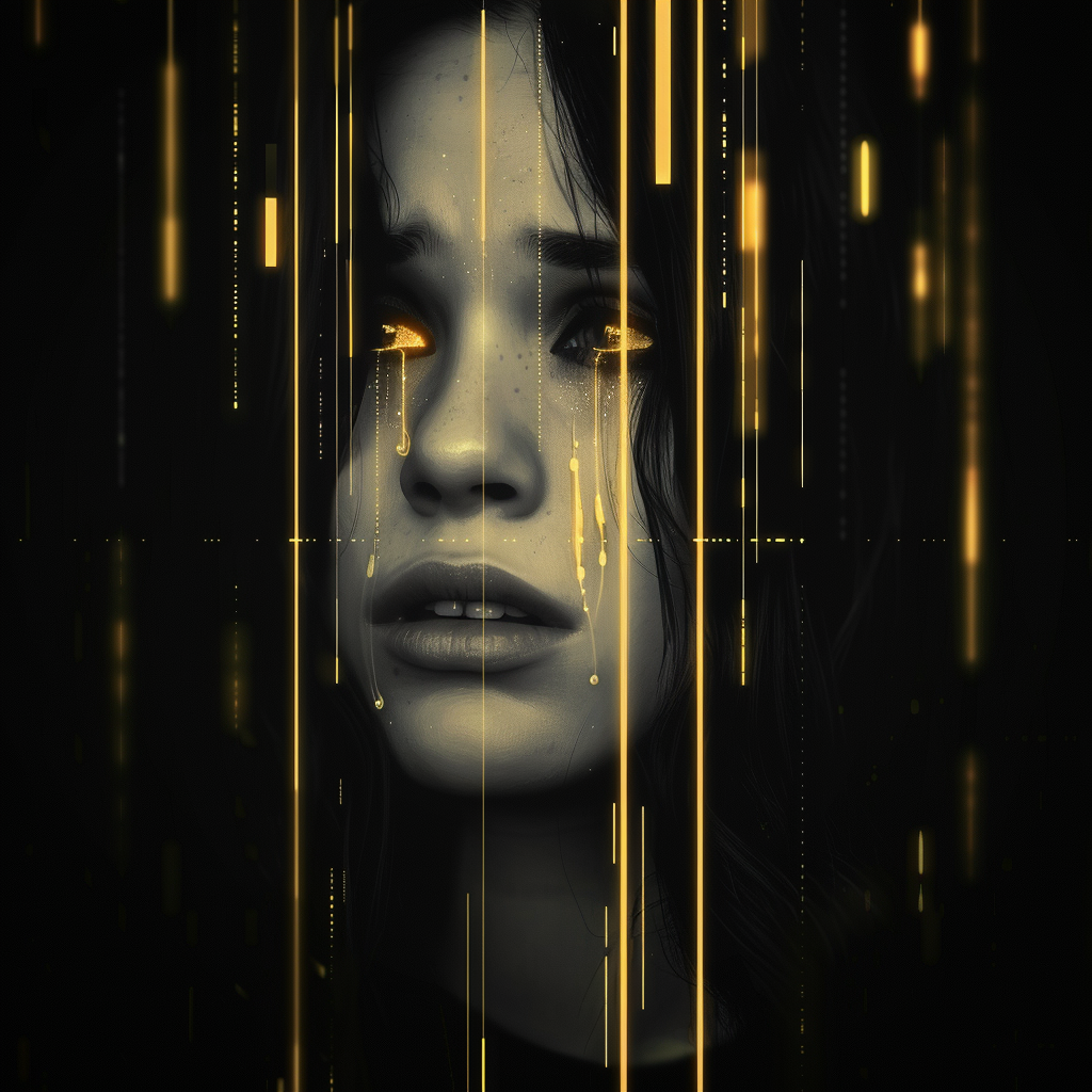 Melancholic Reflection: A Profile Photo of Sadness by robokoboto