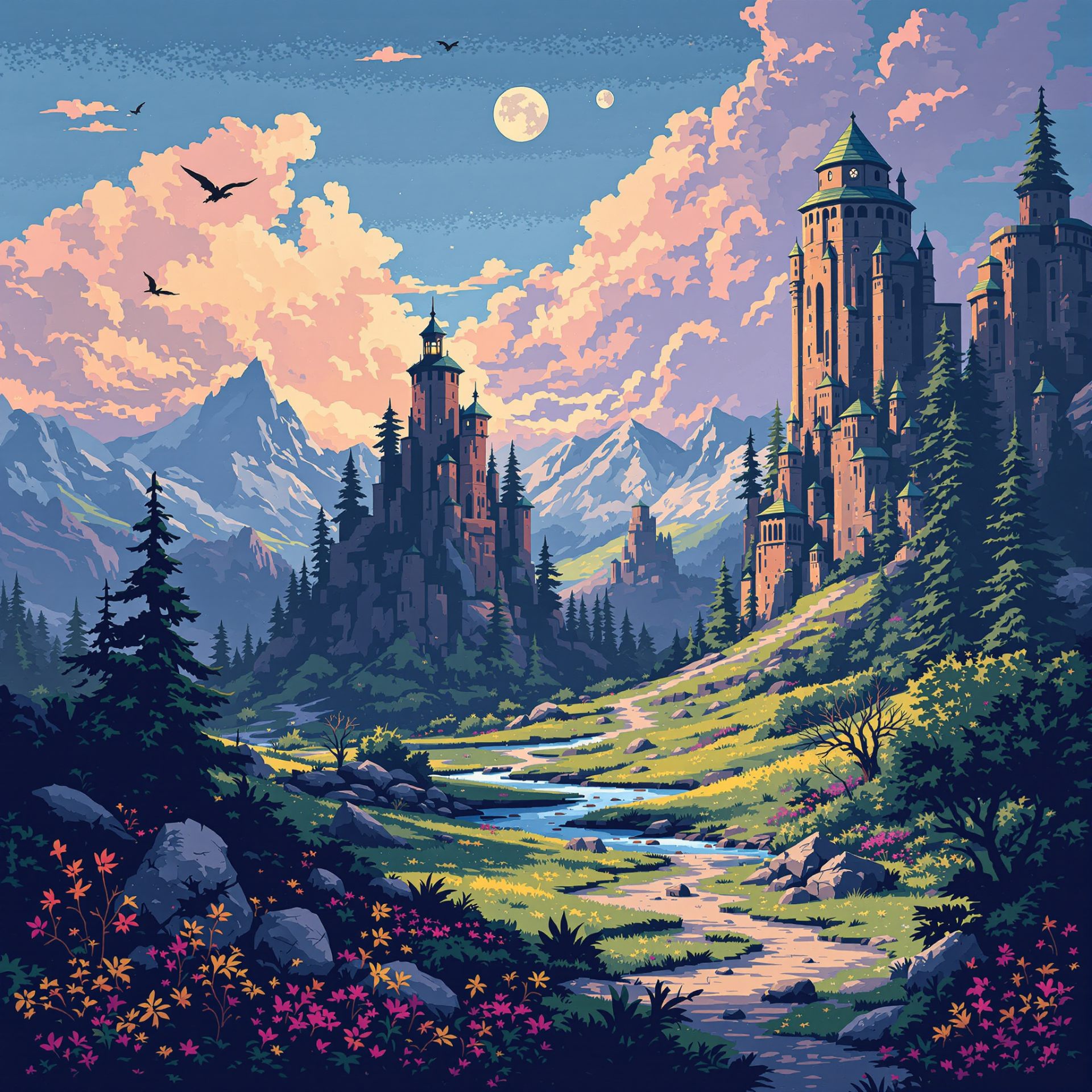 Whimsical Fantasy Landscape Avatar by QuantumCurator