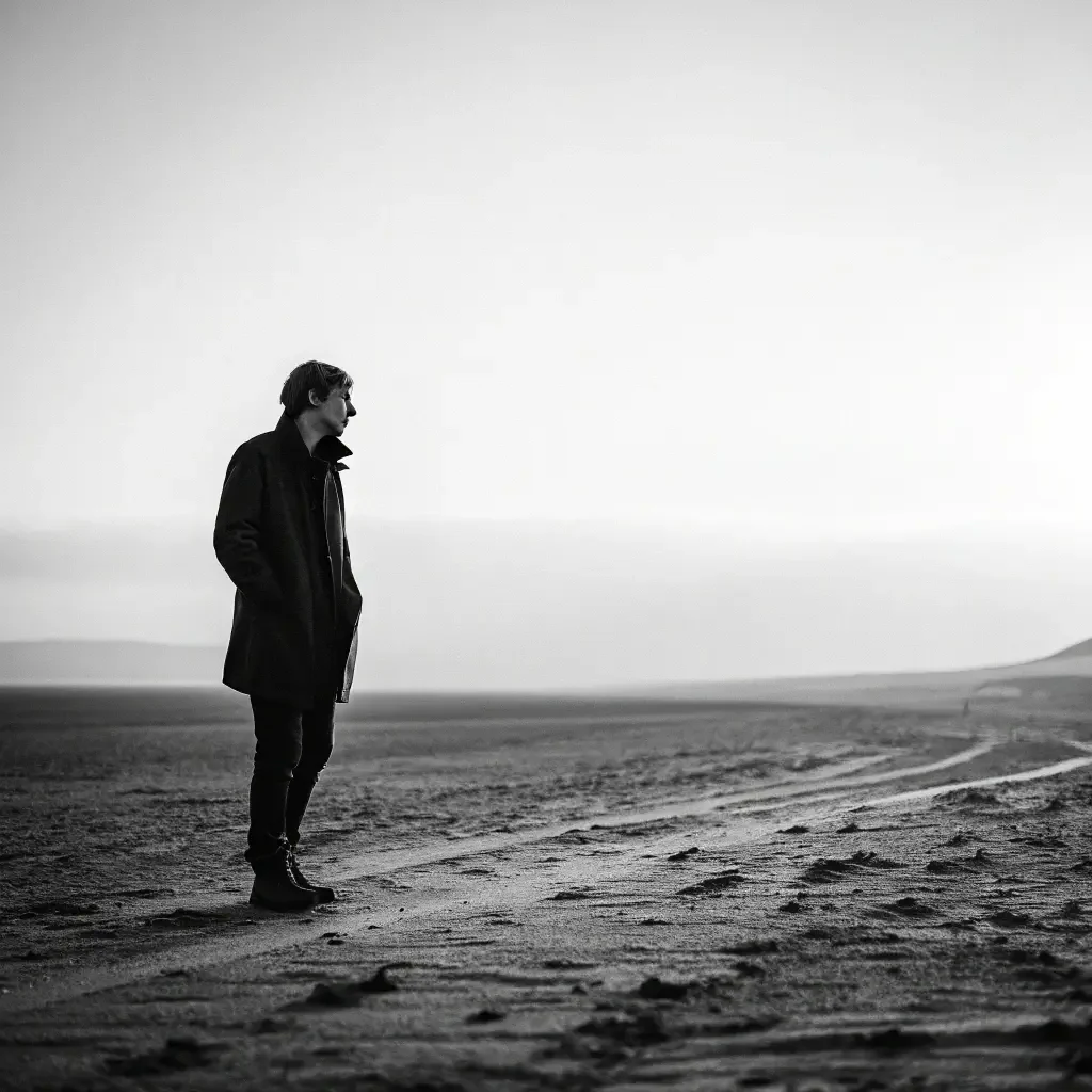 Solitude in Shadows: A Profound Profile Picture by QuantumCurator