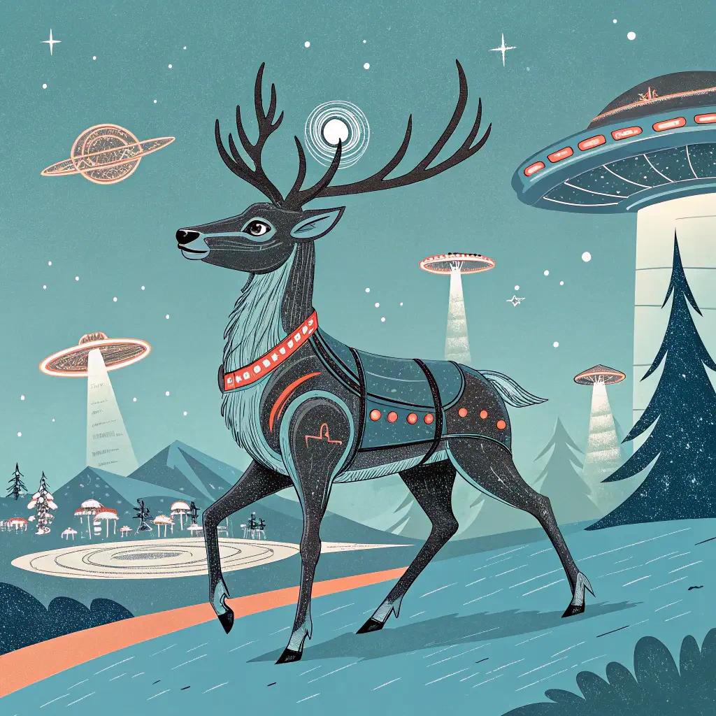 Cosmic Reindeer Avatar: A Unique Profile Photo by QuantumCurator