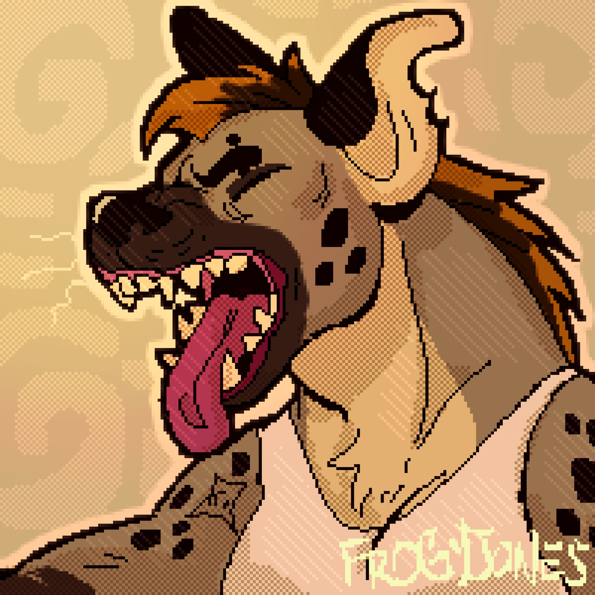 Furry Pixel Art Avatar: Fierce Hyena