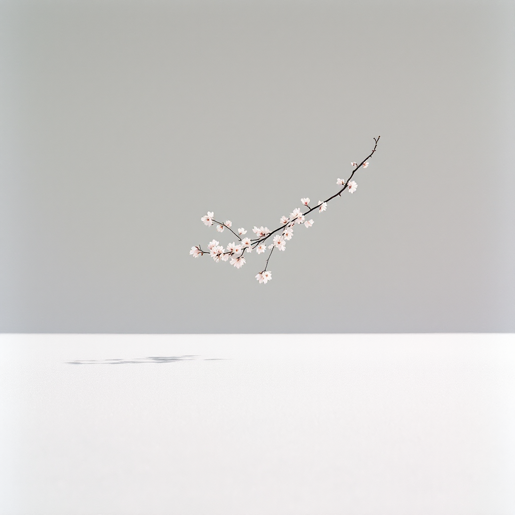 Elegant Mage Avatar with Delicate Blossoming Branch by QuantumCurator