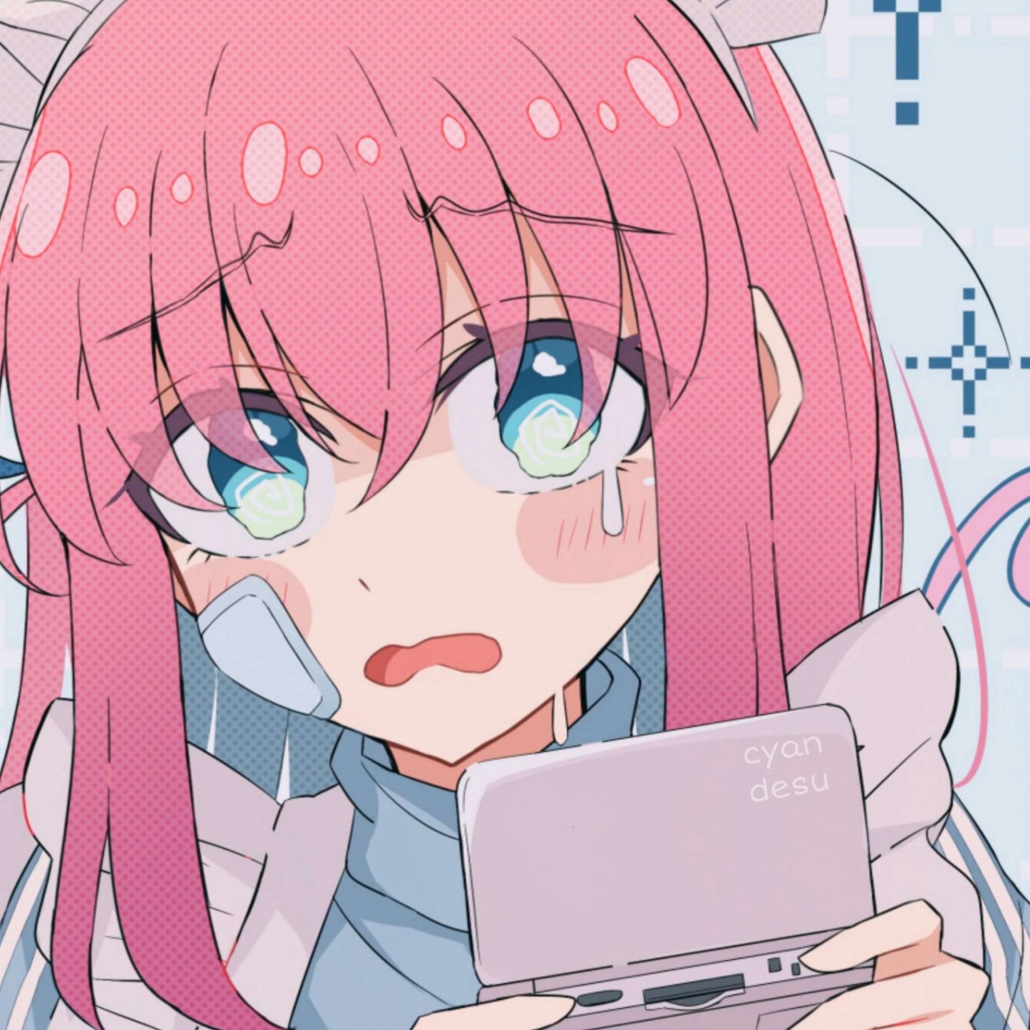 Hitori Gotou Crying Anime Forum Avatar from Bocchi the Rock!