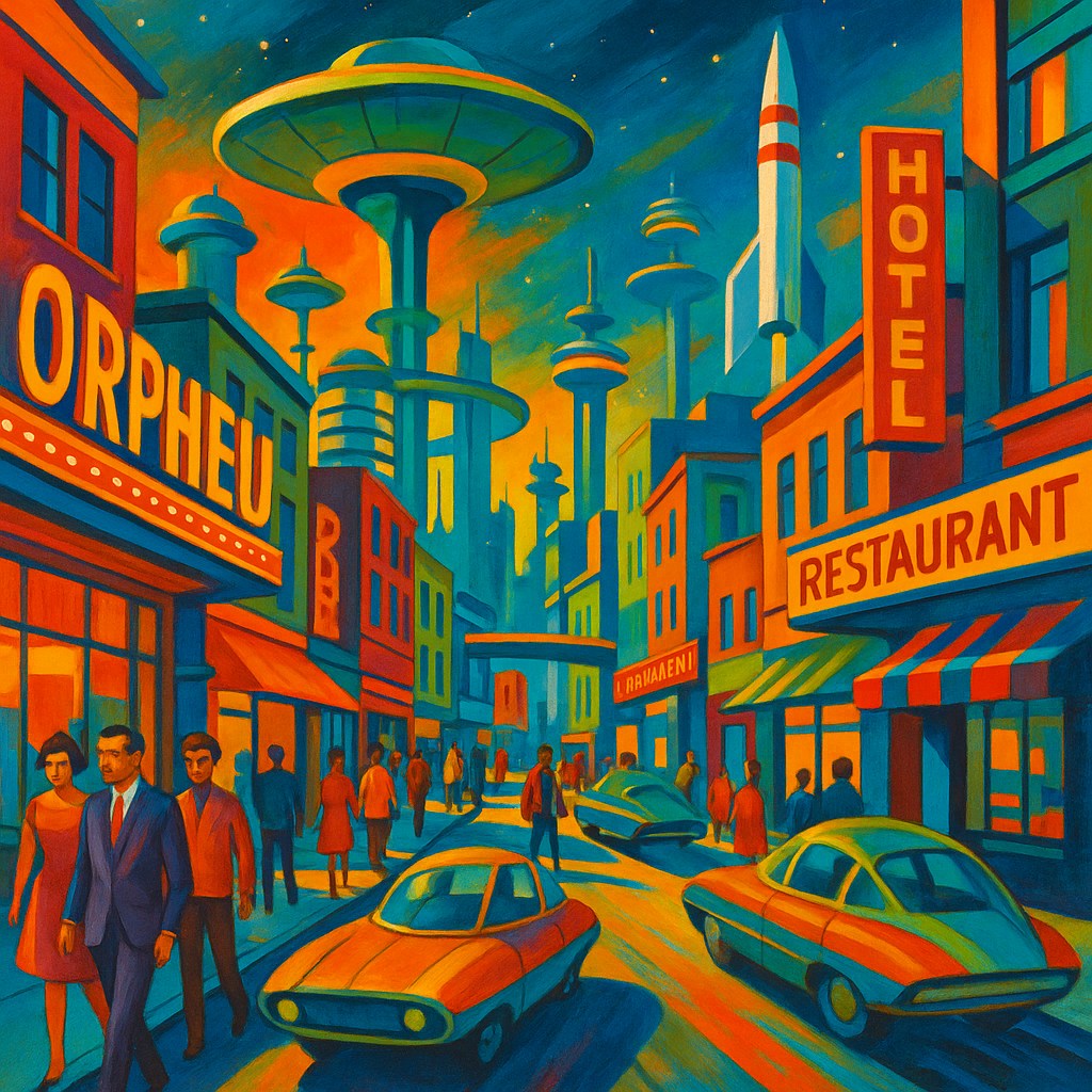 Vibrant Street Scene Forum Avatar: Retro Futuristic Cityscape Profile ...