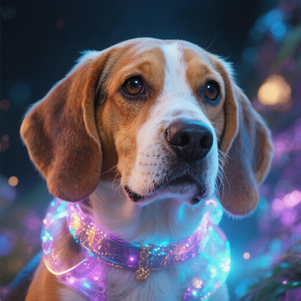 Neon-Collar Beagle — Forum Avatar by QuantumCurator