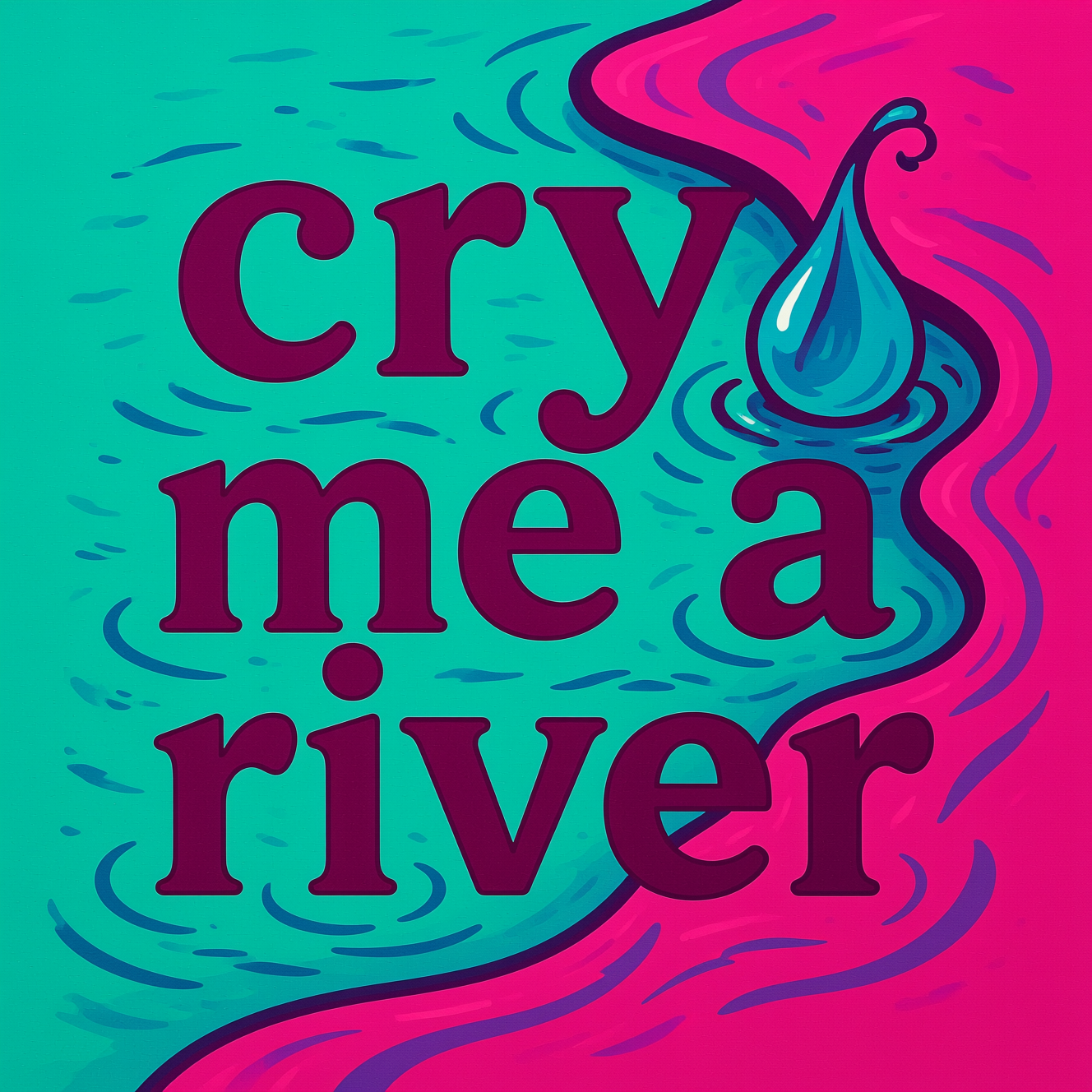 Download Cry Me A River Typography Tears River PFP by QuantumCurator